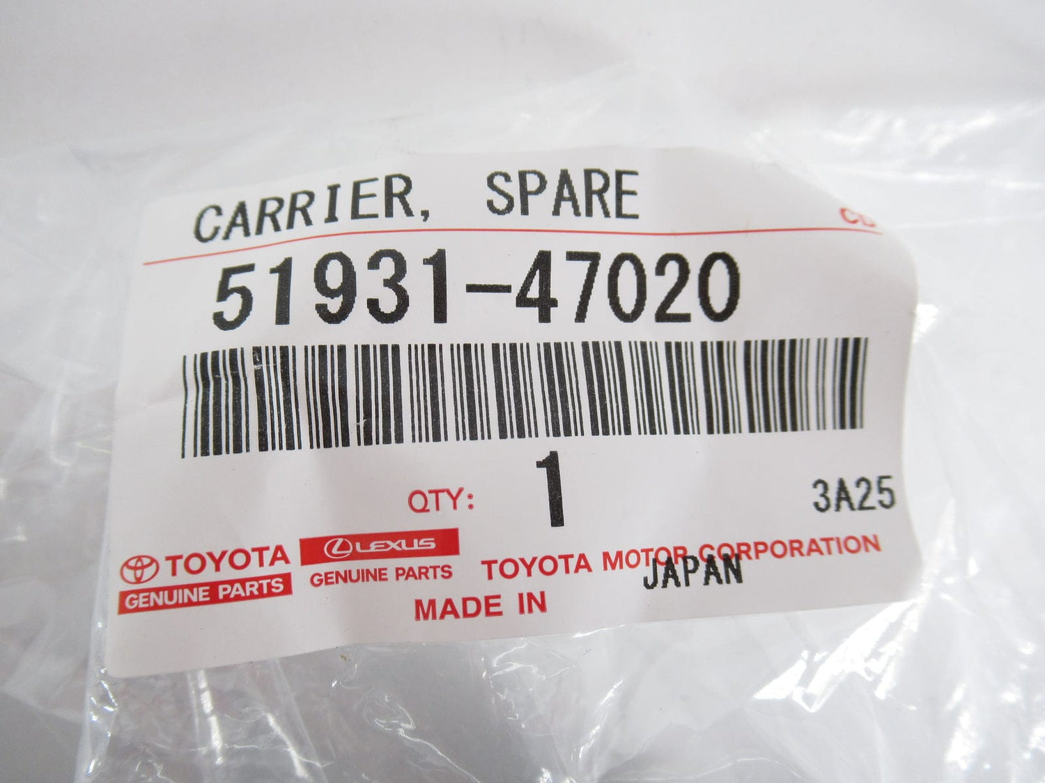Genuine OEM Toyota Lexus 51931-47020 Spare Wheel Carrier Retainer Assy ...