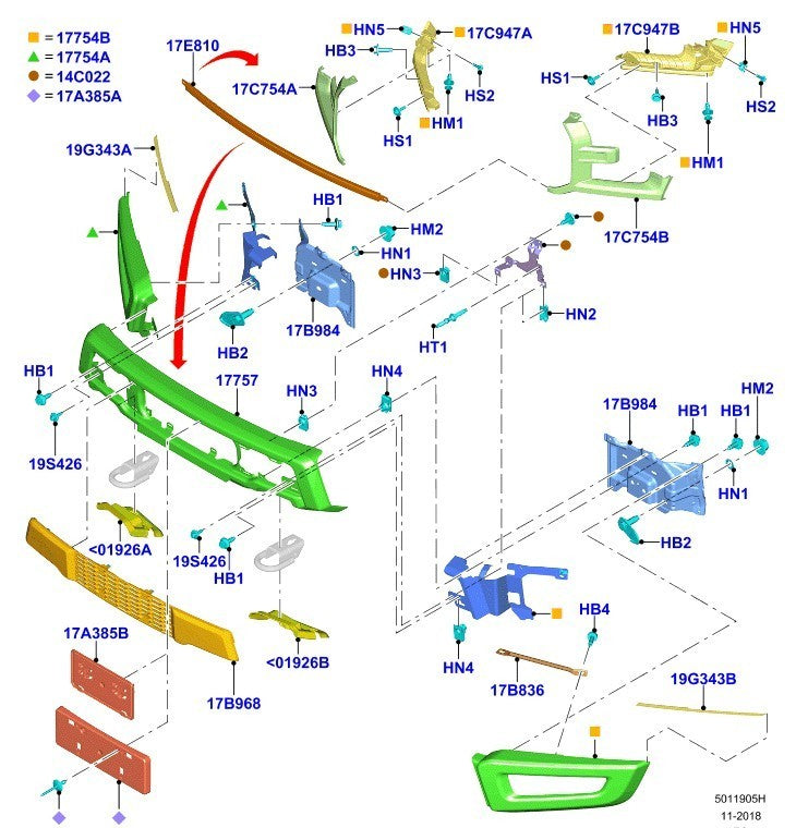 NEW OE Ford Front Bumper Distance Sensor Bracket HL3Z-14C022-A F150 Ra ...